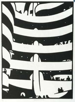Callum Russell - Guggenheim (Linocut) - The Art Hound Gallery